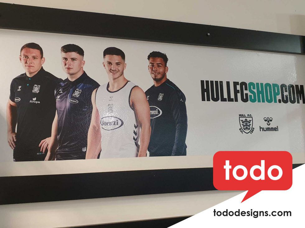 Vinyl peel and stick wall graphics - Hull FC kit launch 2023 - To Do ...